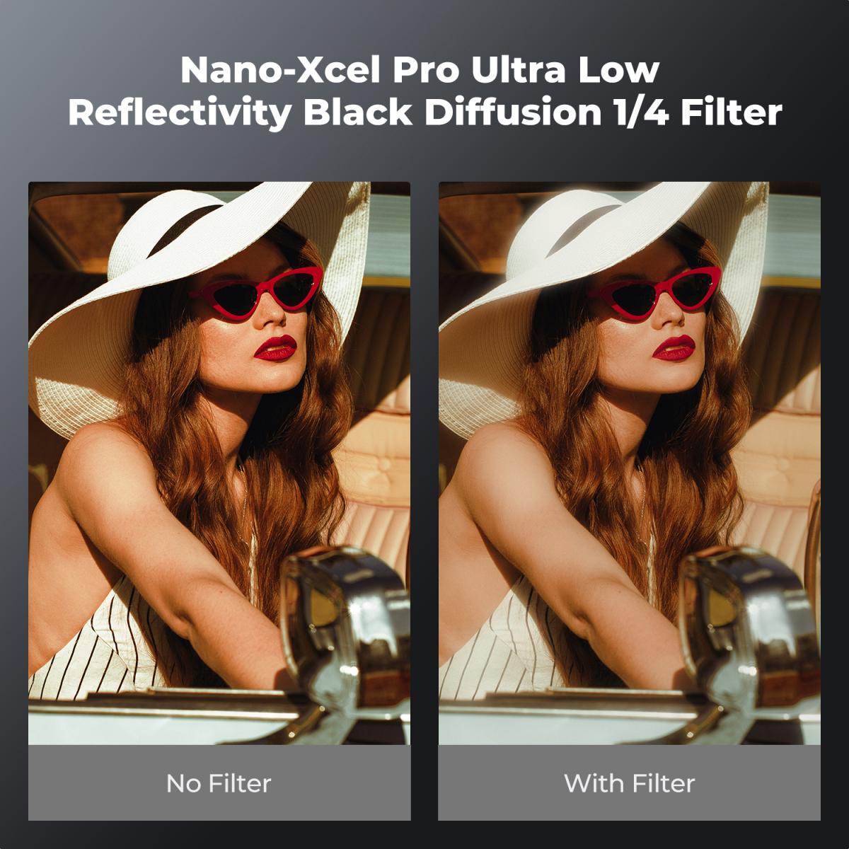 82mm Black Mist 1/4 Filter with Brass Frame, Ultra Low Reflection, Mist Soft Glow Diffuser Lens ...