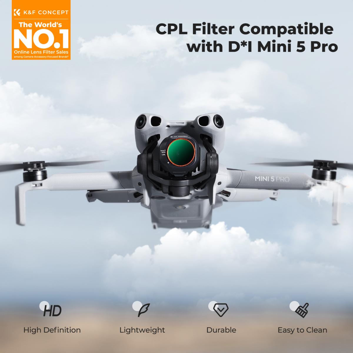 DJI Mini 5 Pro Circular Polarizers CPL Filter | K&F Concept - KENTFAITH