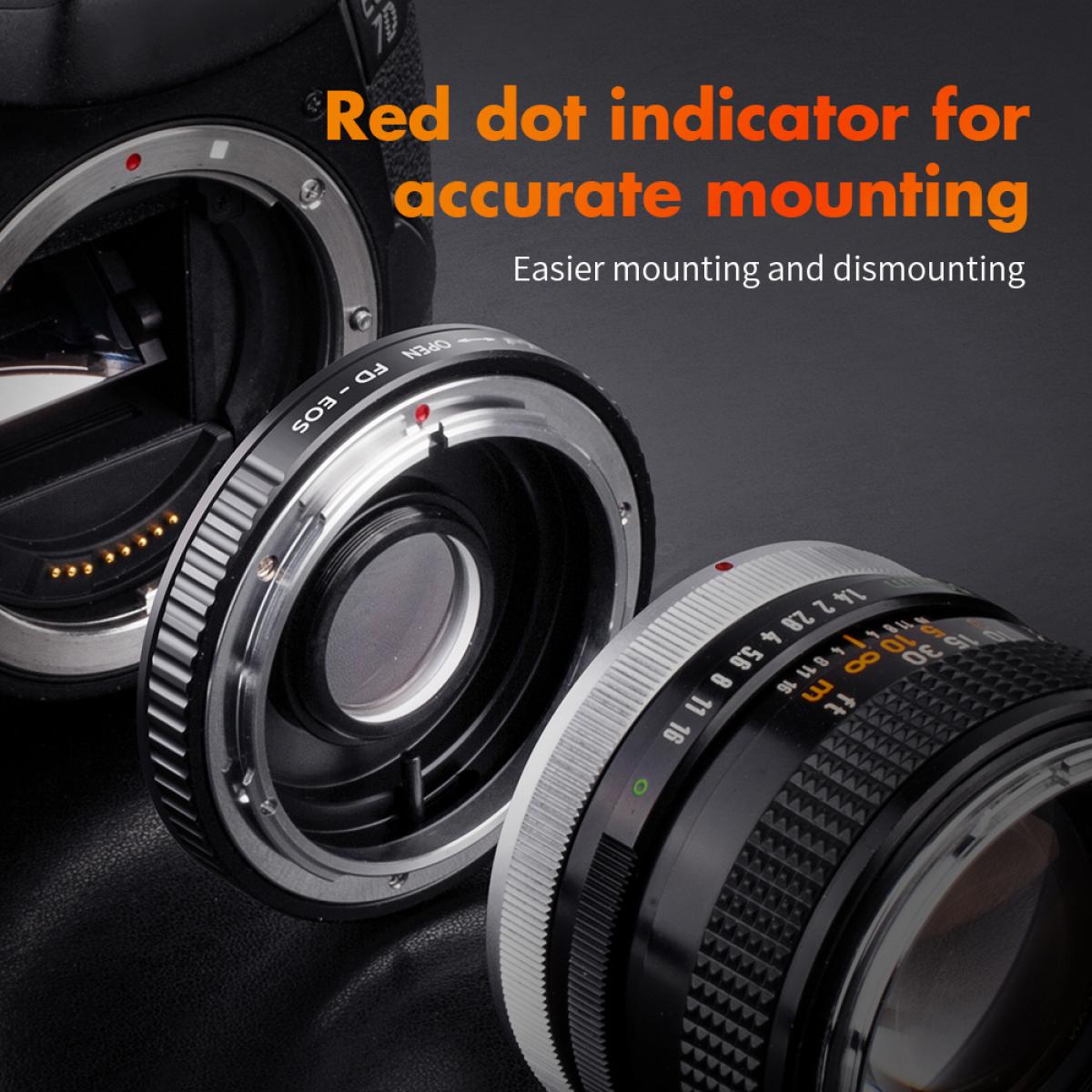 K&F Concept M13131 Canon FD Lenses to Canon EOS EF Lens Mount Adapter ...