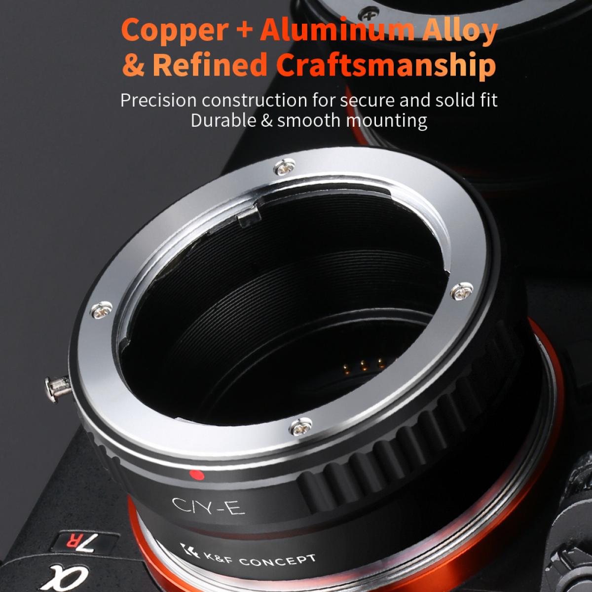 K&F Concept M14101 Contax Yashica Lenses to Sony E Lens Mount Adapter ...