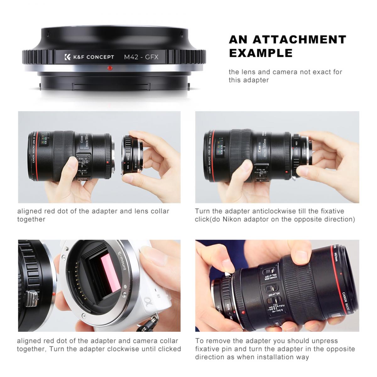 K&F Concept M10211 M42 Lenses to Fuji GFX Lens Mount Adapter - KENTFAITH