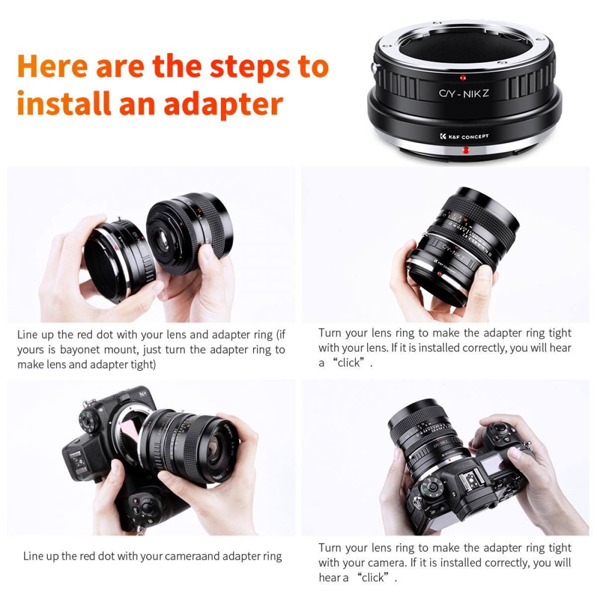 Contax Yashica CY Mount Lens to Nikon Z6 Z7 Camera | Lens Adapter - K&F Concept