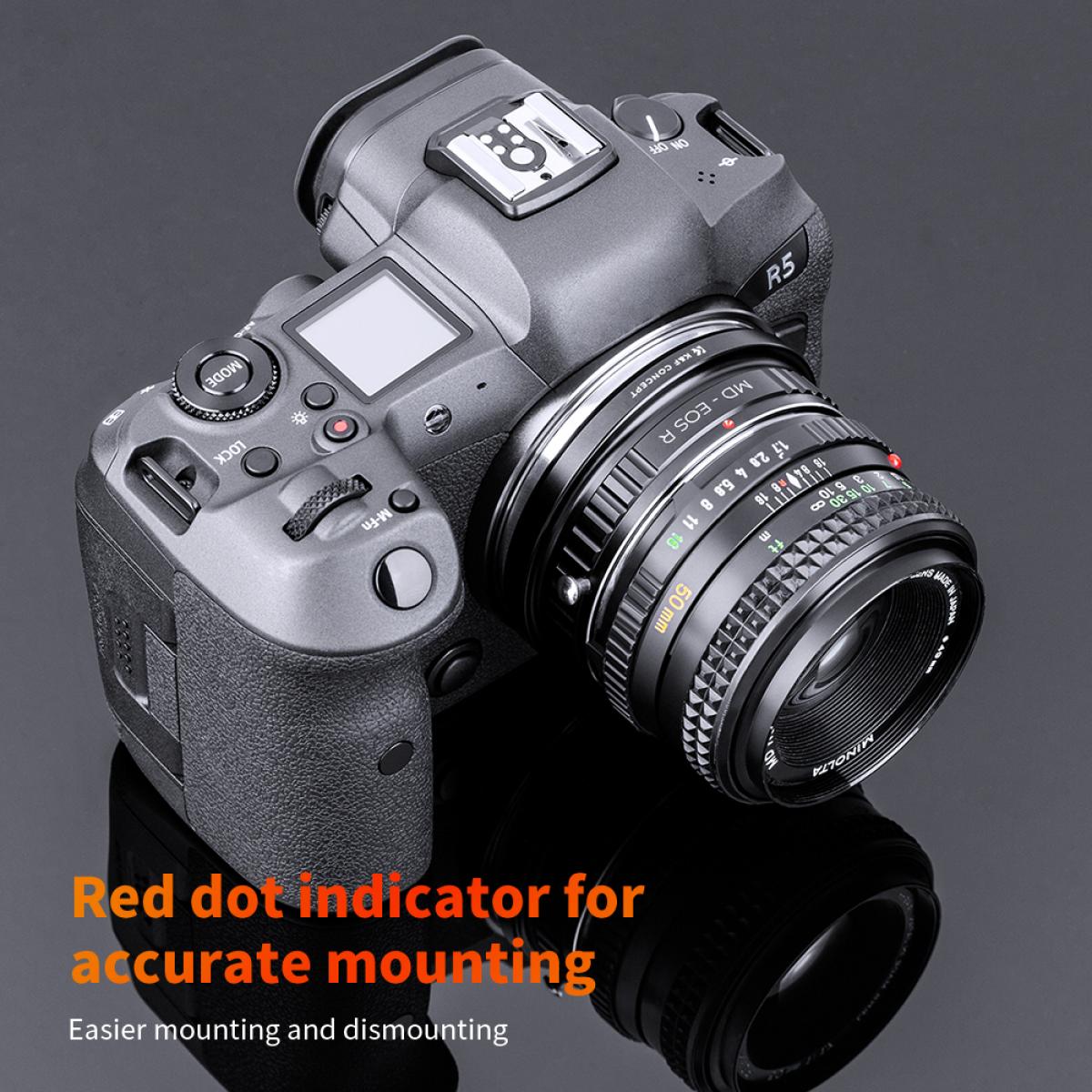 Minolta MD MC Mount Lens to Canon EOS R Camera Body Lens Mount Adapter ...