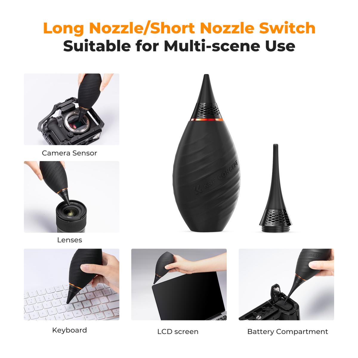 K&F Concept Soft Tip Strong Air Blower with Long Nozzle/Short Nozzle ...