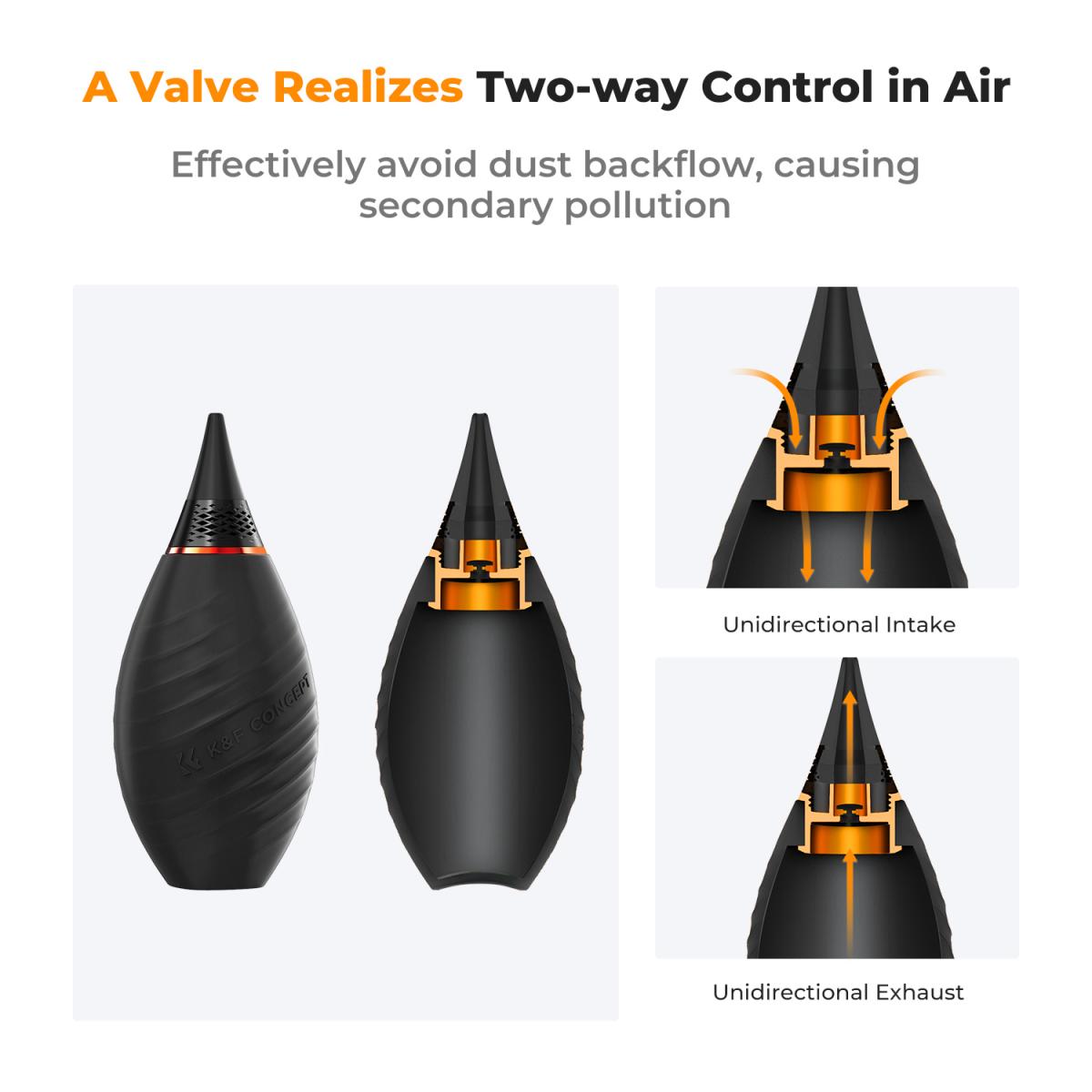 K&F Concept Soft Tip Strong Air Blower with Short Nozzle - KENTFAITH