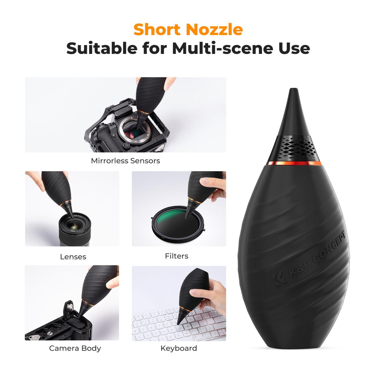 K&F Concept Soft Tip Strong Air Blower with Short Nozzle - KENTFAITH