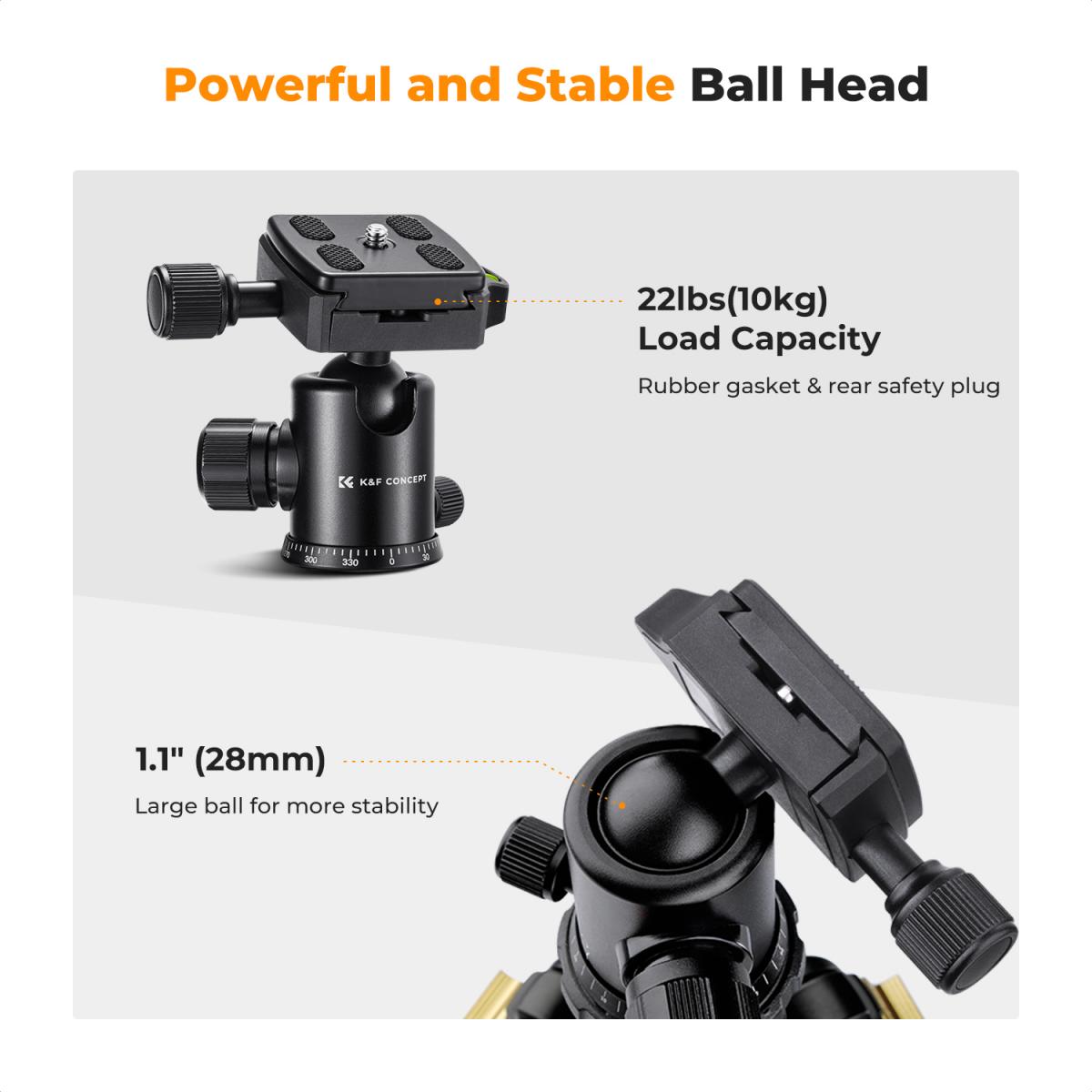 Bluetooth Camera Tripod 1.84m Lightweight and Compact Aluminum - KENTFAITH