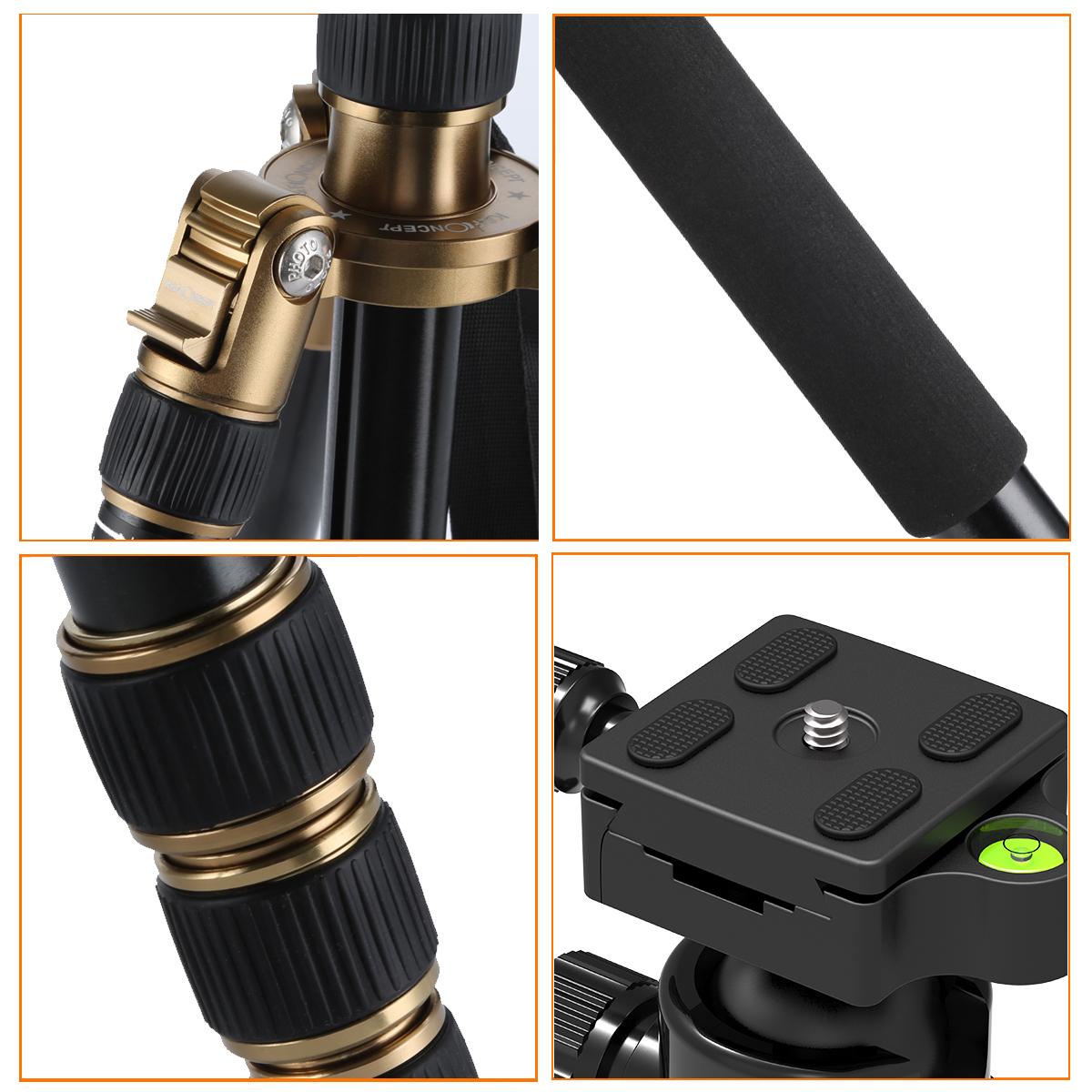 TM2534 DSLR Camera Tripod Monopod Kit Aluminum 64 inch 360 Degree Ball ...