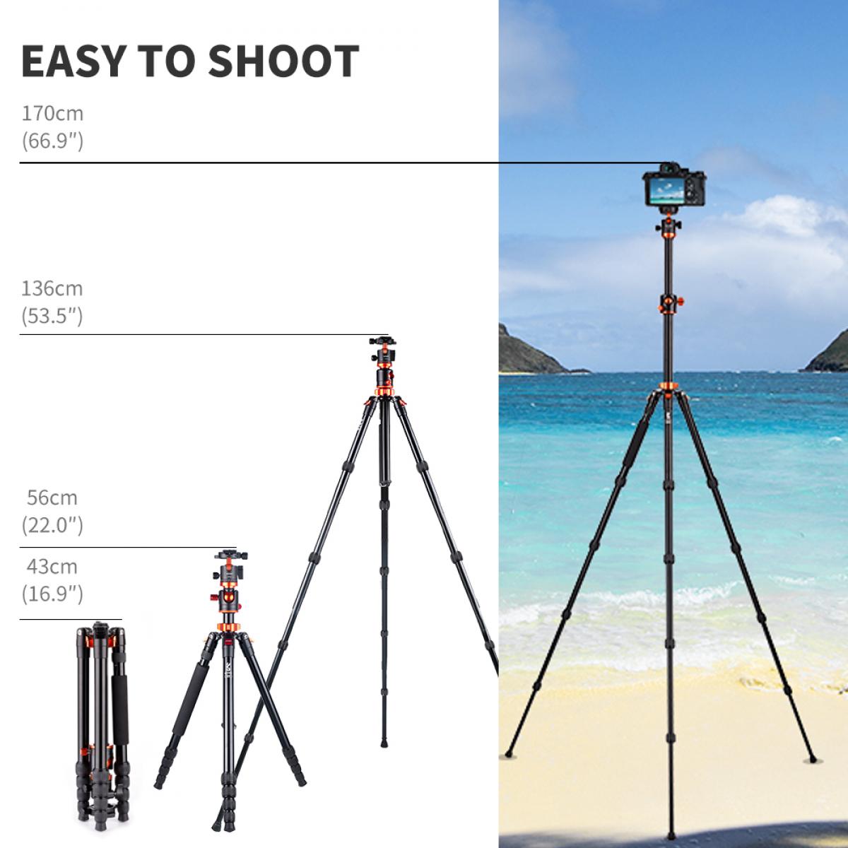 Canon Video Tripod 67”/1.7M 22Lbs/10Kg Dslr,T255A4+Bh-28L K&F Concept ...