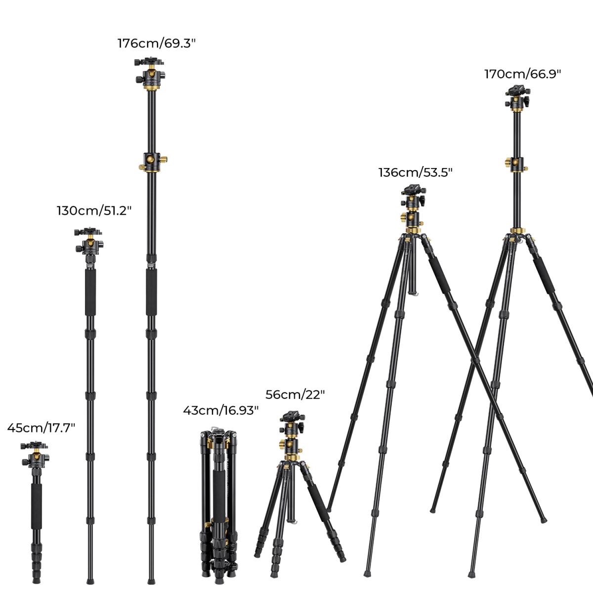 Portable Camera Tripod 67 32Mm 12Kg T255A4+Bh-32L | K&F Concept - K&F ...