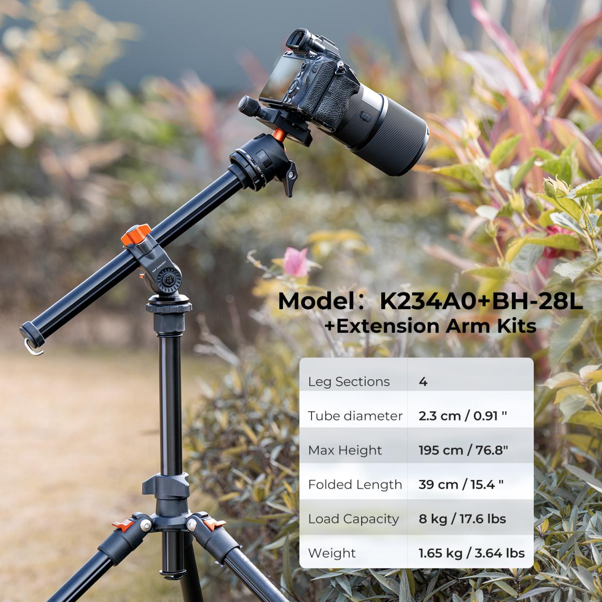 DSLR Camera Tripods Aluminum Travel With Transverse Center Column ...