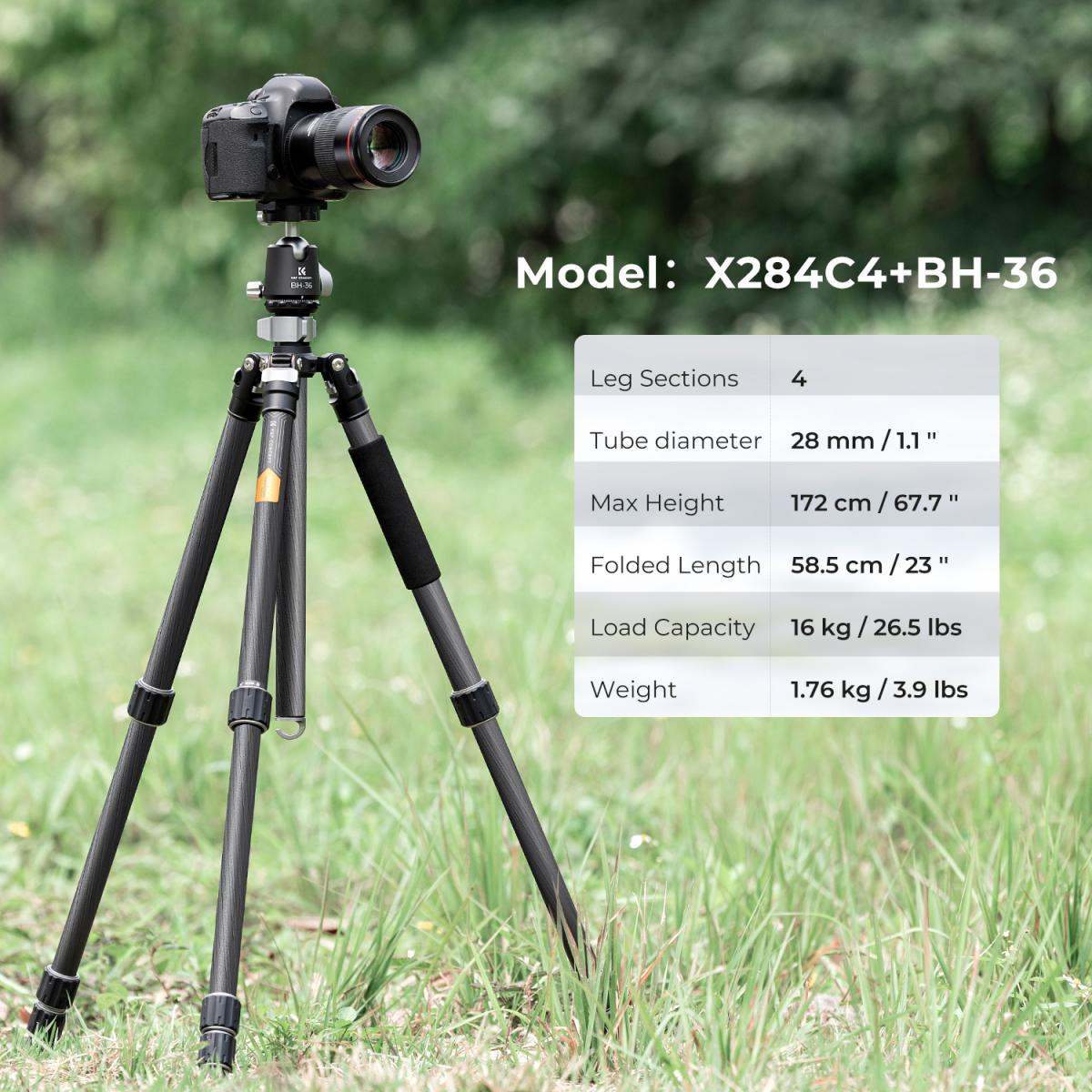Carbon Fiber Tripod 68''/1.7m - KENTFAITH