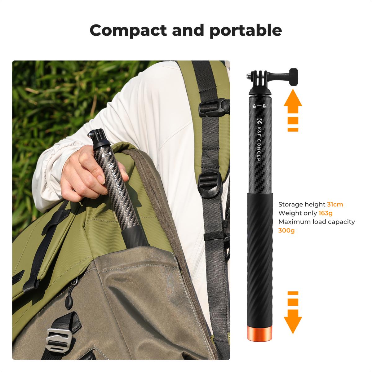 K&F Concept Invisible Selfie Stick - KENTFAITH