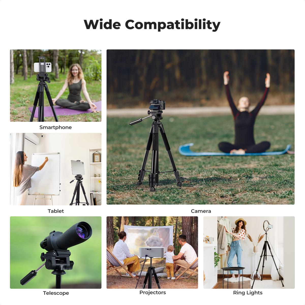 68" Lightweight Portable Travel Outdoor DSLR Tripods for Camera Phone ...