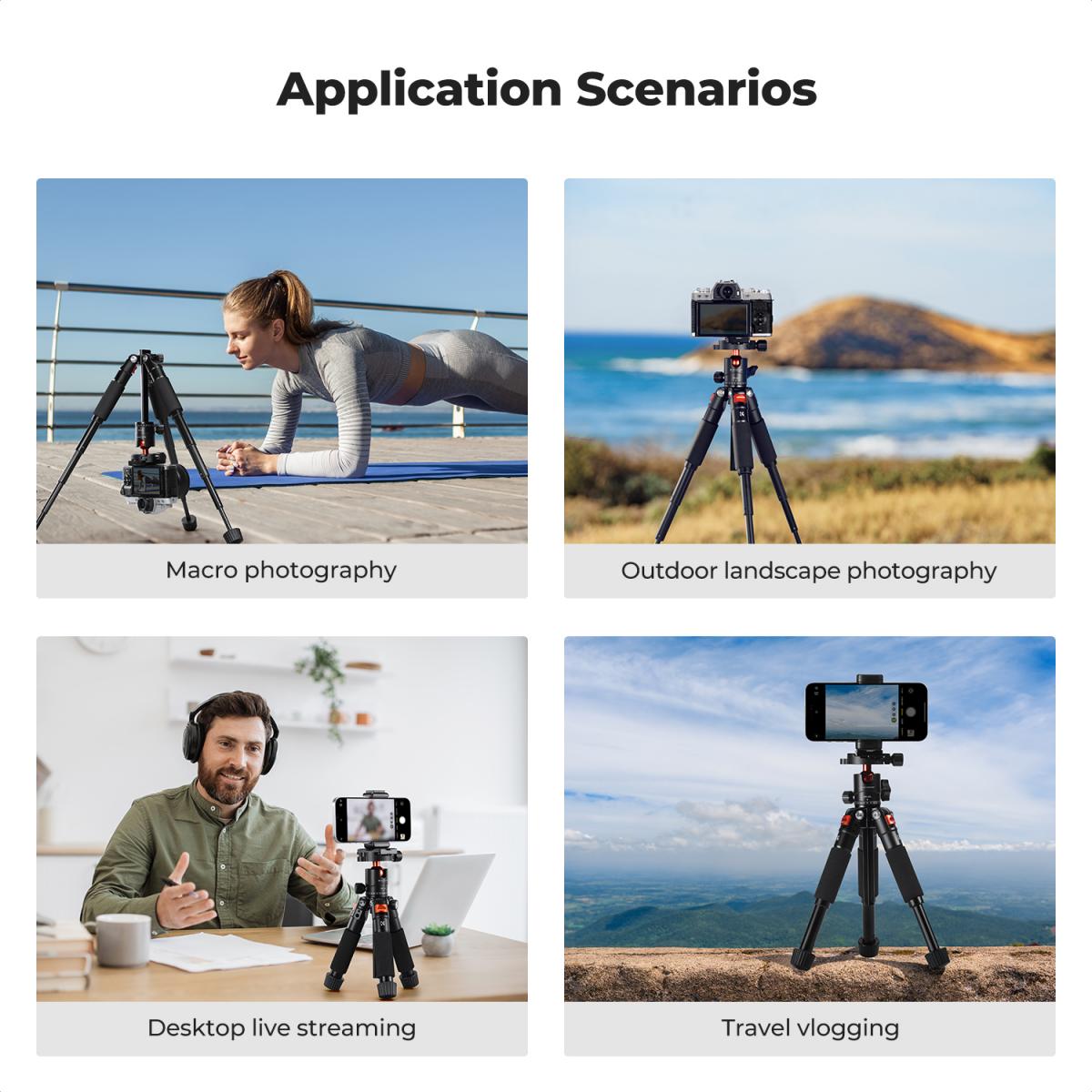 55cm Folding Tabletop Mini Tripod with Ball Head - KENTFAITH