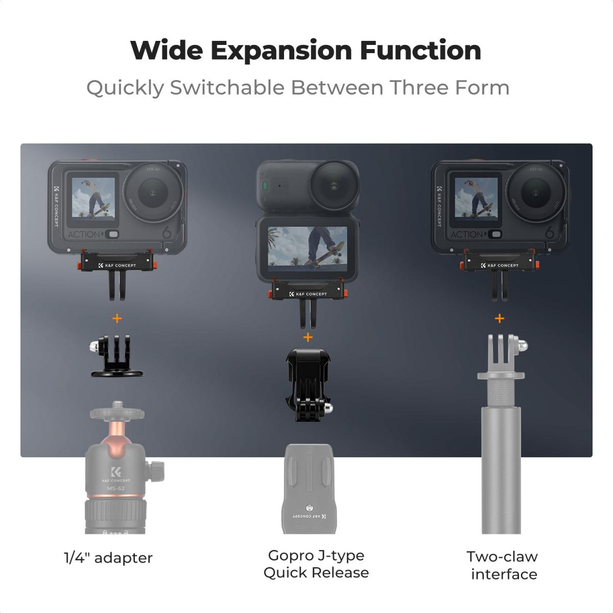 K&F CONCEPT 2 Pack Magnetic Adapter Mount for DJI Osmo Nano/Osmo Action ...