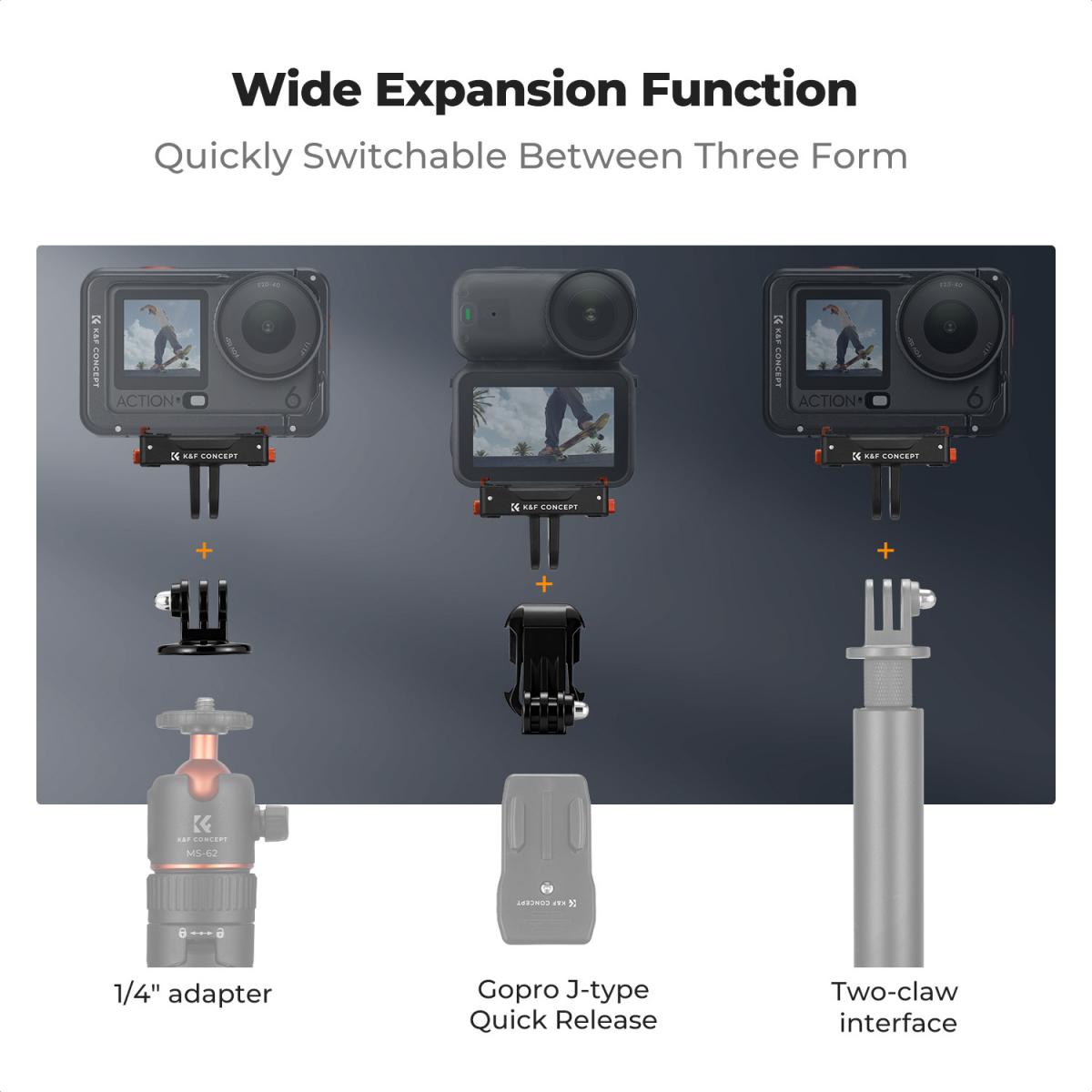 K&F CONCEPT 1 Pack Magnetic Adapter Mount for DJI Osmo Nano/Osmo Action ...