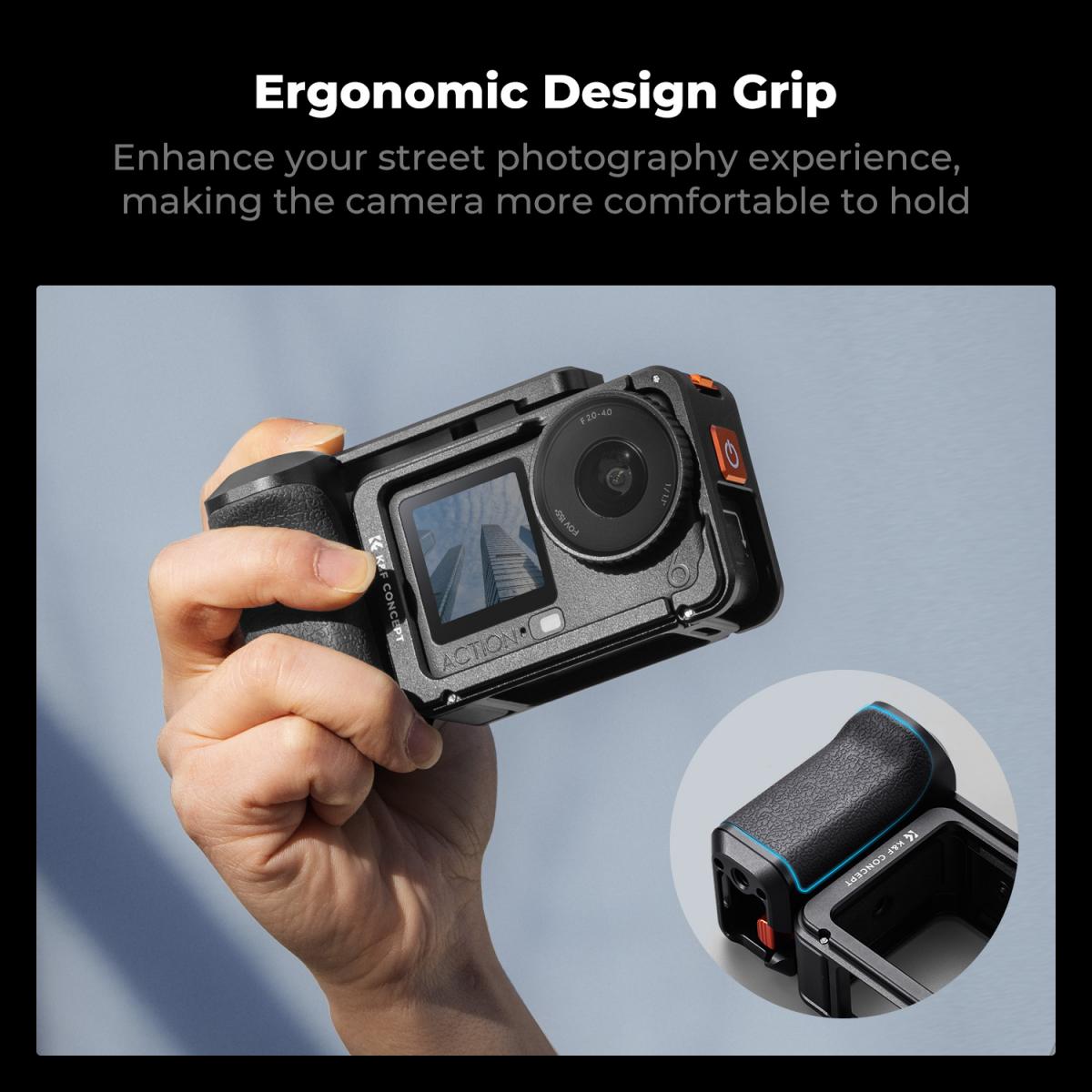 K&F CONCEPT Metal Street Grip Kit for DJI Osmo Action 6, Camera Grip ...