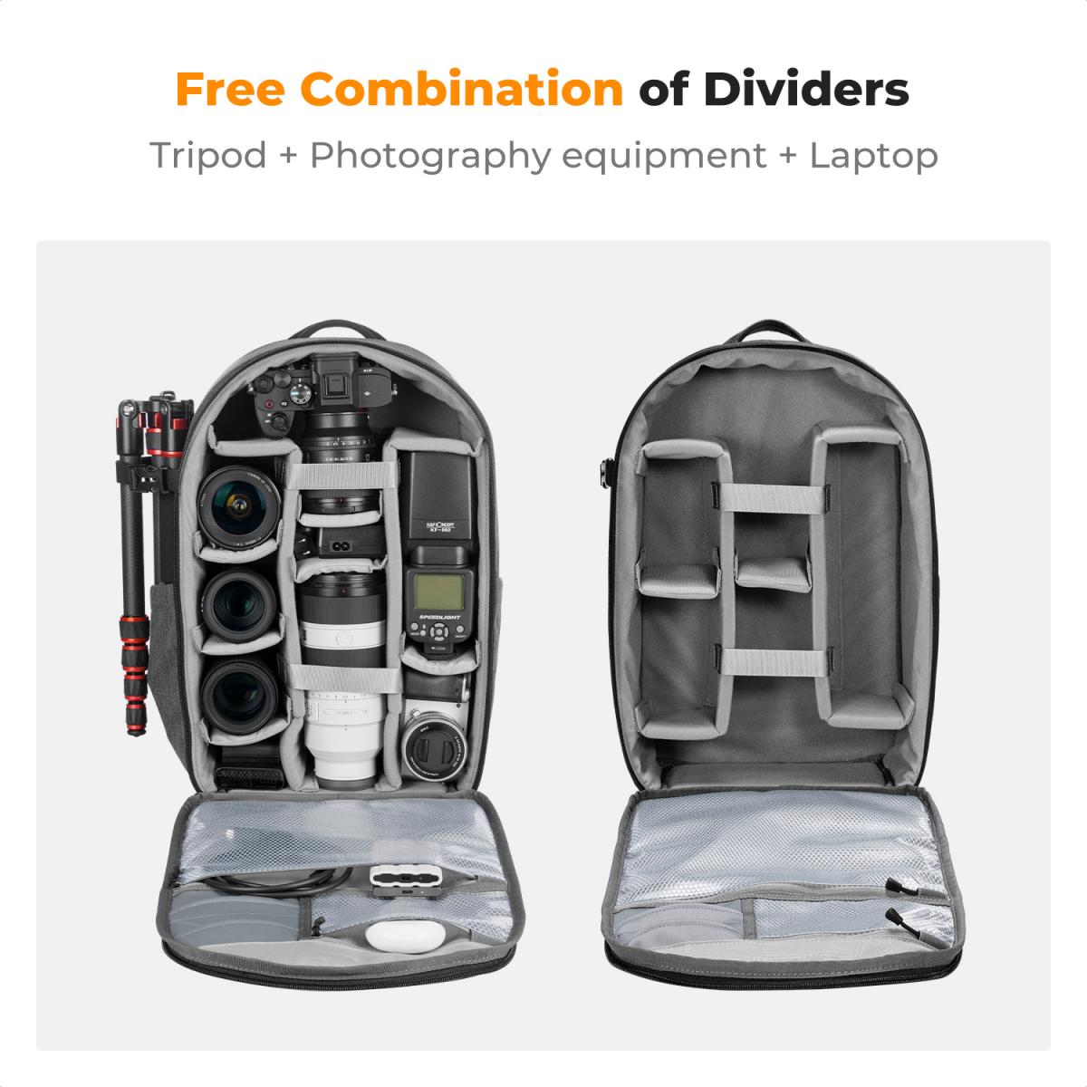 Nikon Dslr Camera Bags 18L 04 (Grey) K&F Concept - KENTFAITH