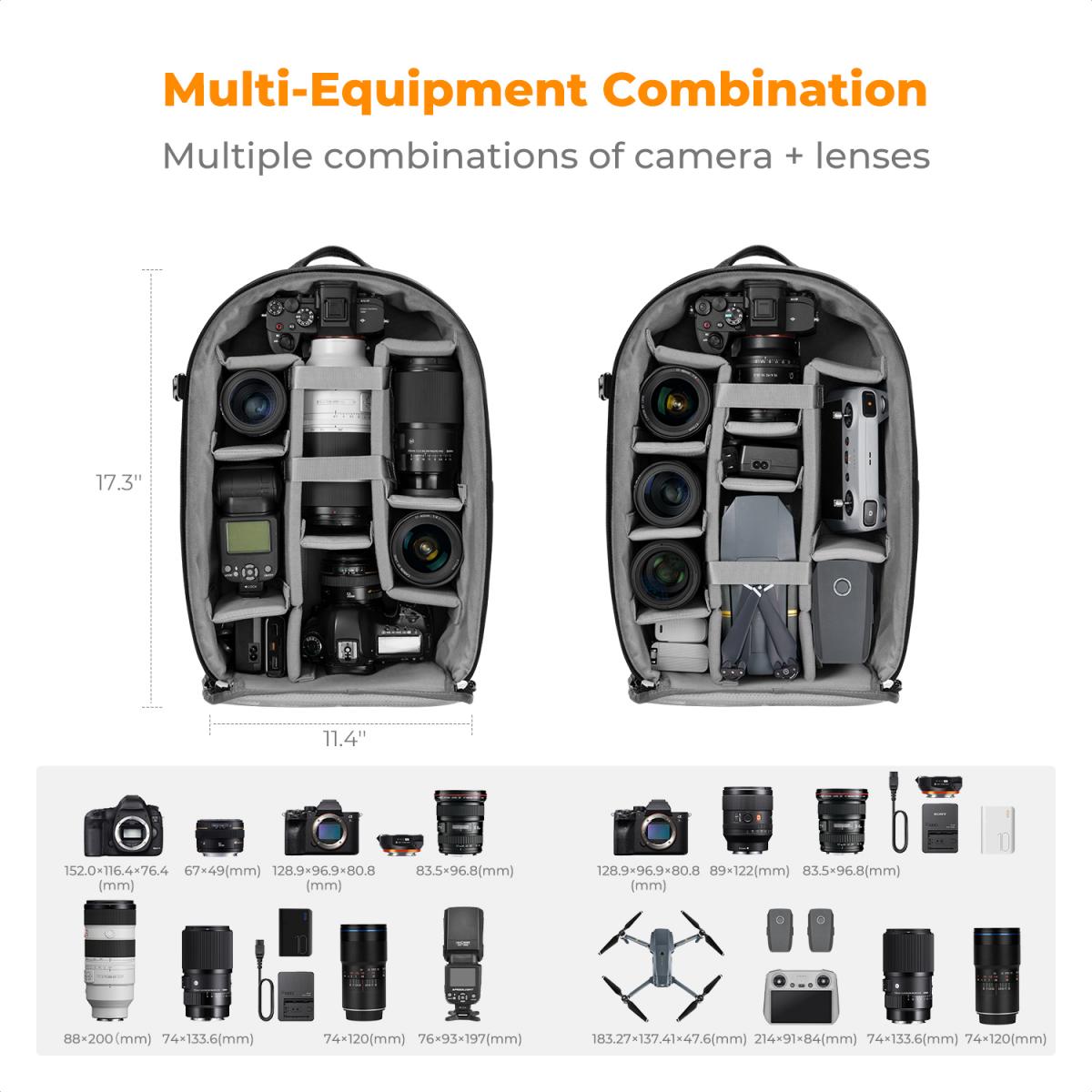 Nikon Dslr Camera Bags 18L 04 (Grey) K&F Concept - KENTFAITH