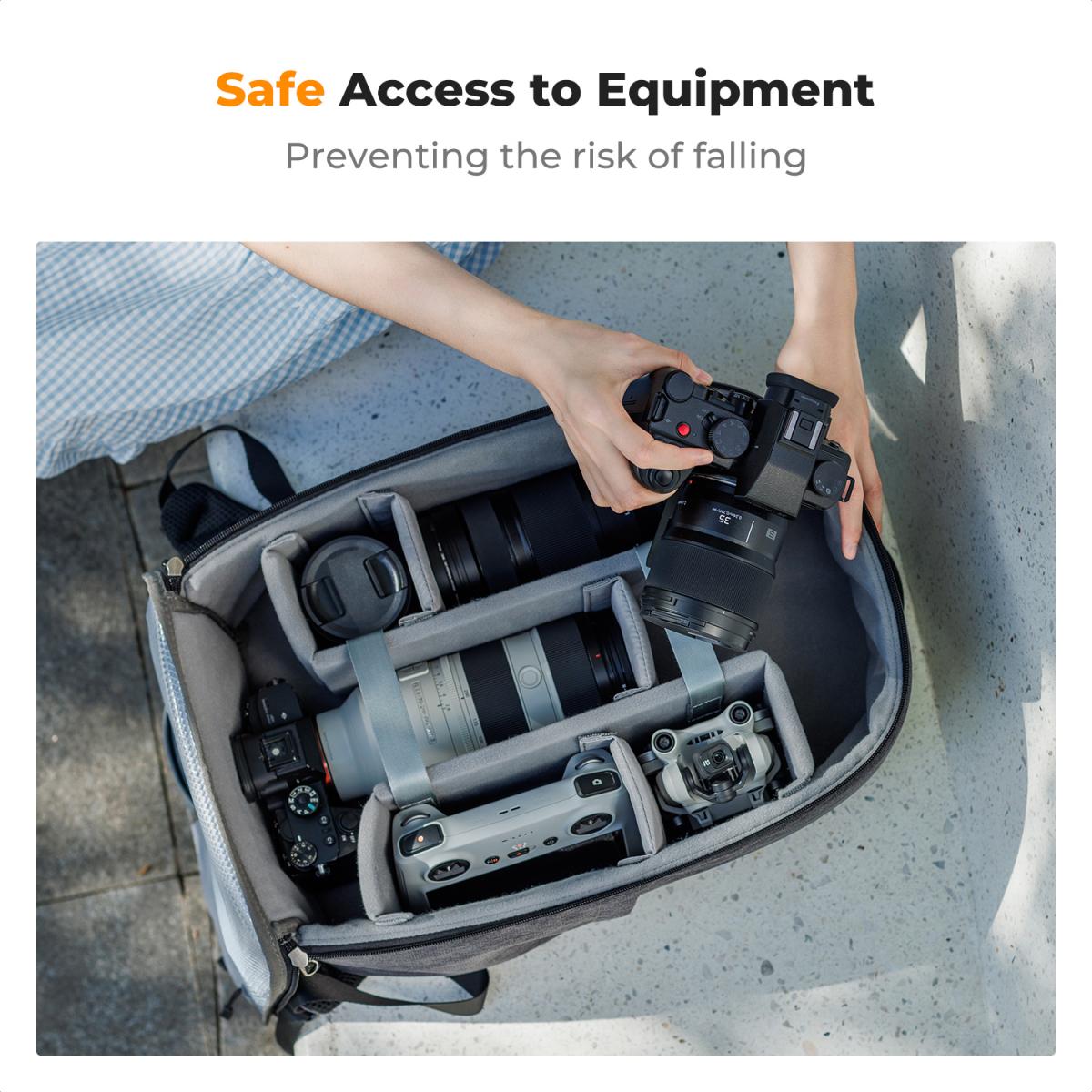 K&F Concept Camera Backpacks for Photographers Travel Bag for Tripod Camera Lence Accessory with ...