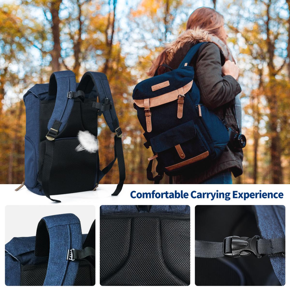 Multifunctional Camera Backpack-Blue Camera Backpack-20L K&F - KENTFAITH