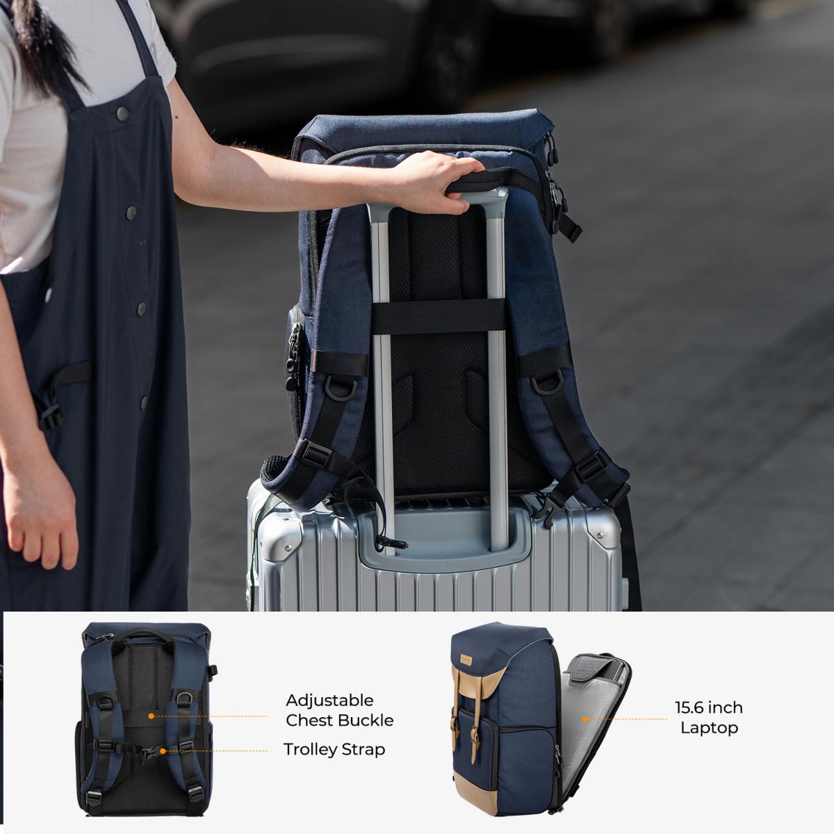 Camera Bag Backpacks 20L 02 (Dark Blue) K&F Concept - KENTFAITH