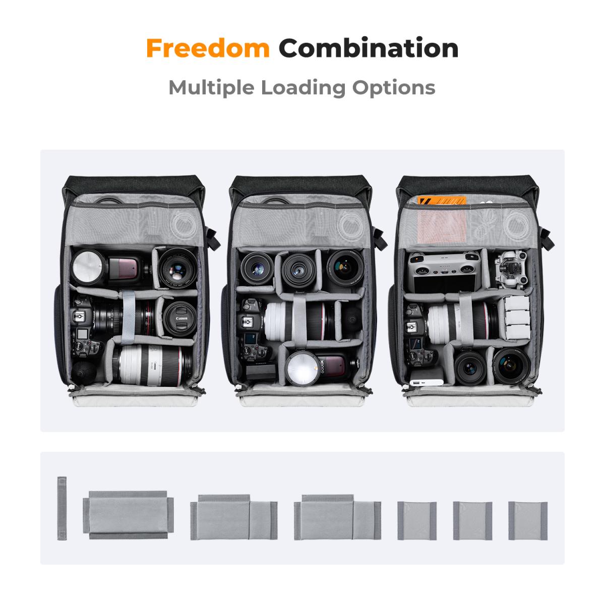 Waterproof Camera Backpacks 20L 02 (Dark Grey) - KENTFAITH