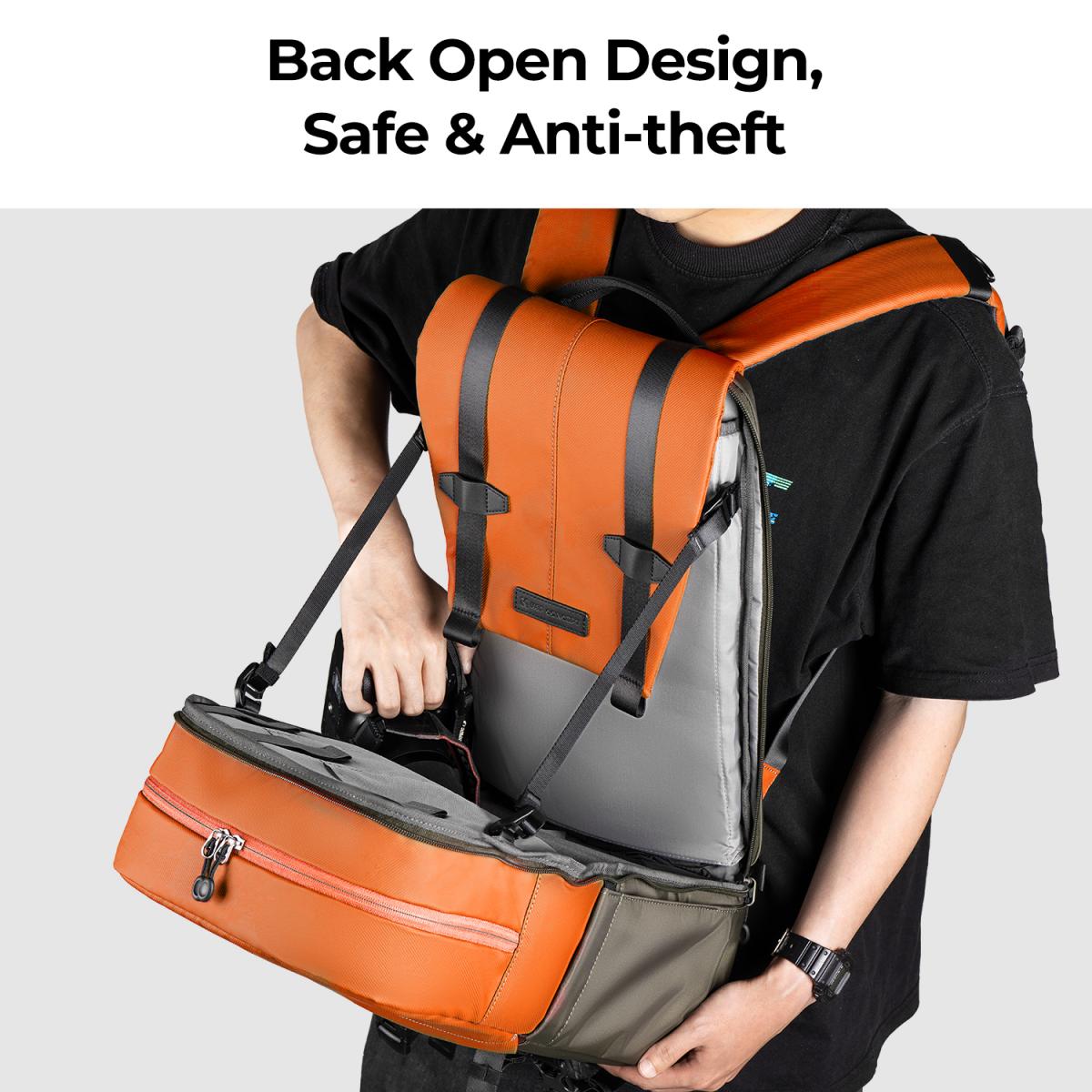 Lightweight Camera Backpack 20L 01（Orange） | K&F Concept - K&F Concept