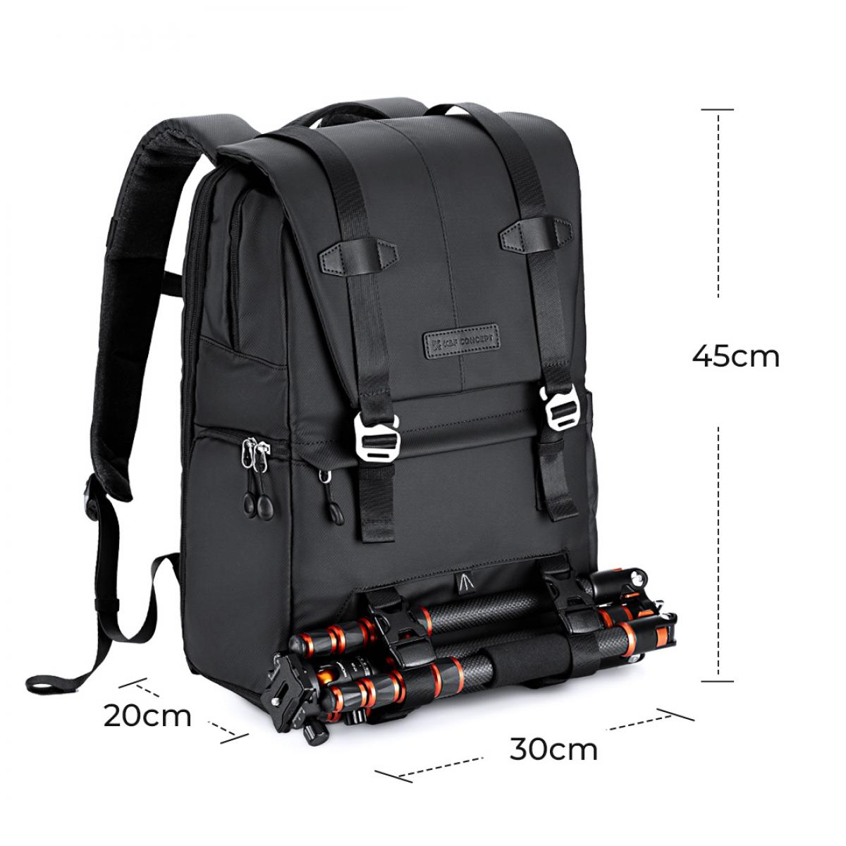 Side Access Camera Backpack, 20L (Black) - KENTFAITH