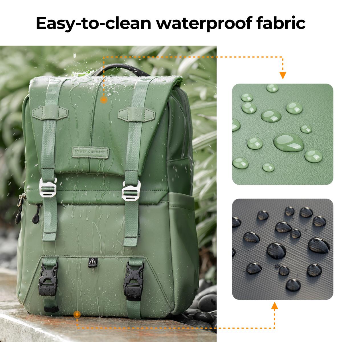 Light Up Camera Case 15-15.6 20L 01 (Light Green) K&F Concept - KENTFAITH