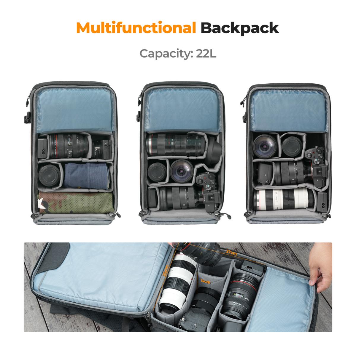 K&F Concept 22L Camera Case for Photographers Large Capacity Camera ...
