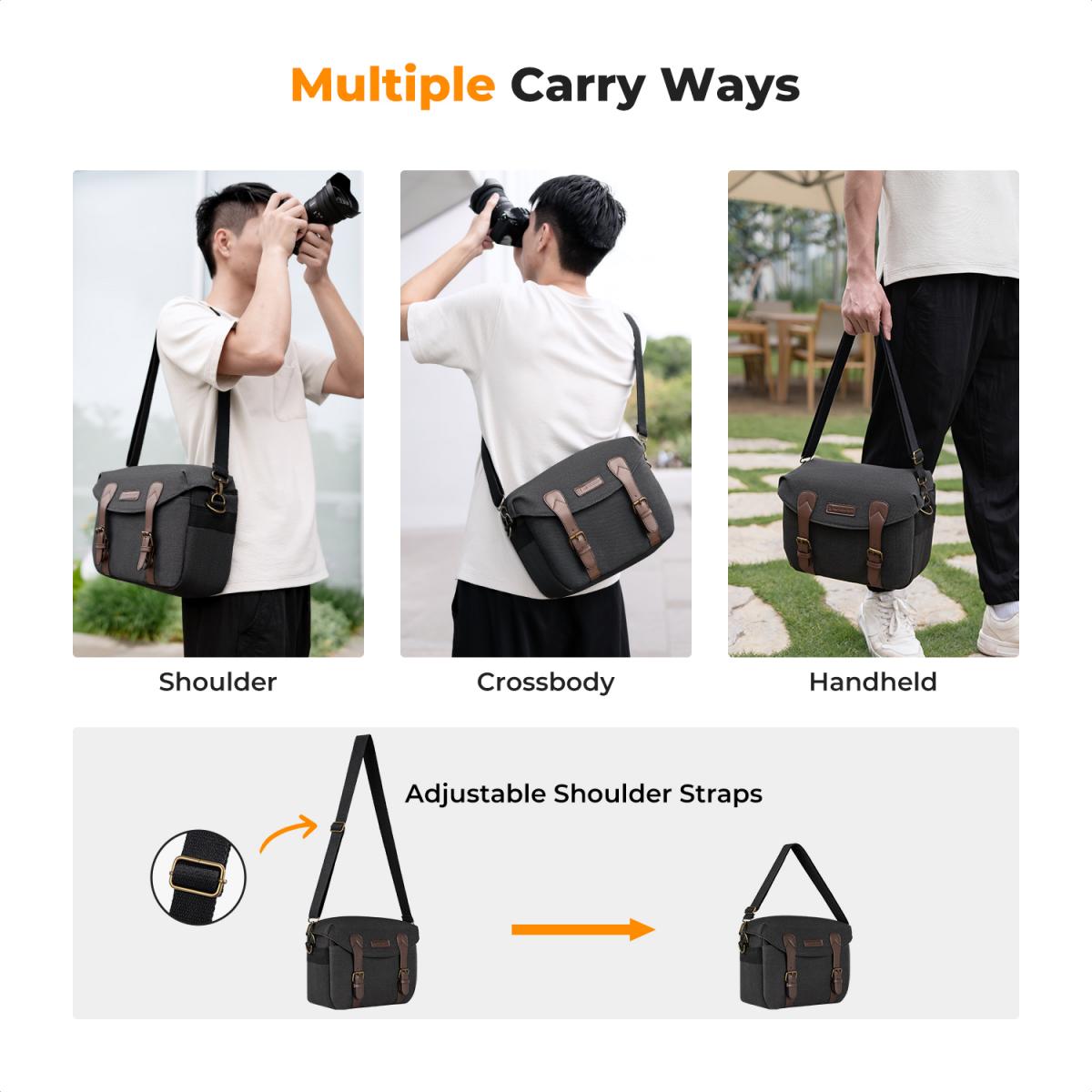 Crossbody Camera Bag 10L 06 (Dark Gray) | K&F Concept - K&F Concept