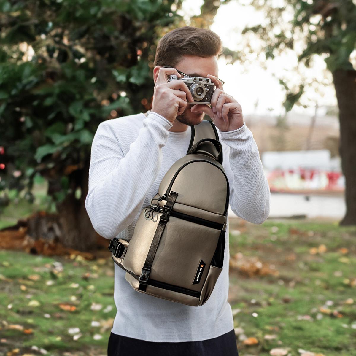 Camera Sling Bag Waterproof for DSLR/SLR Camera - KENTFAITH