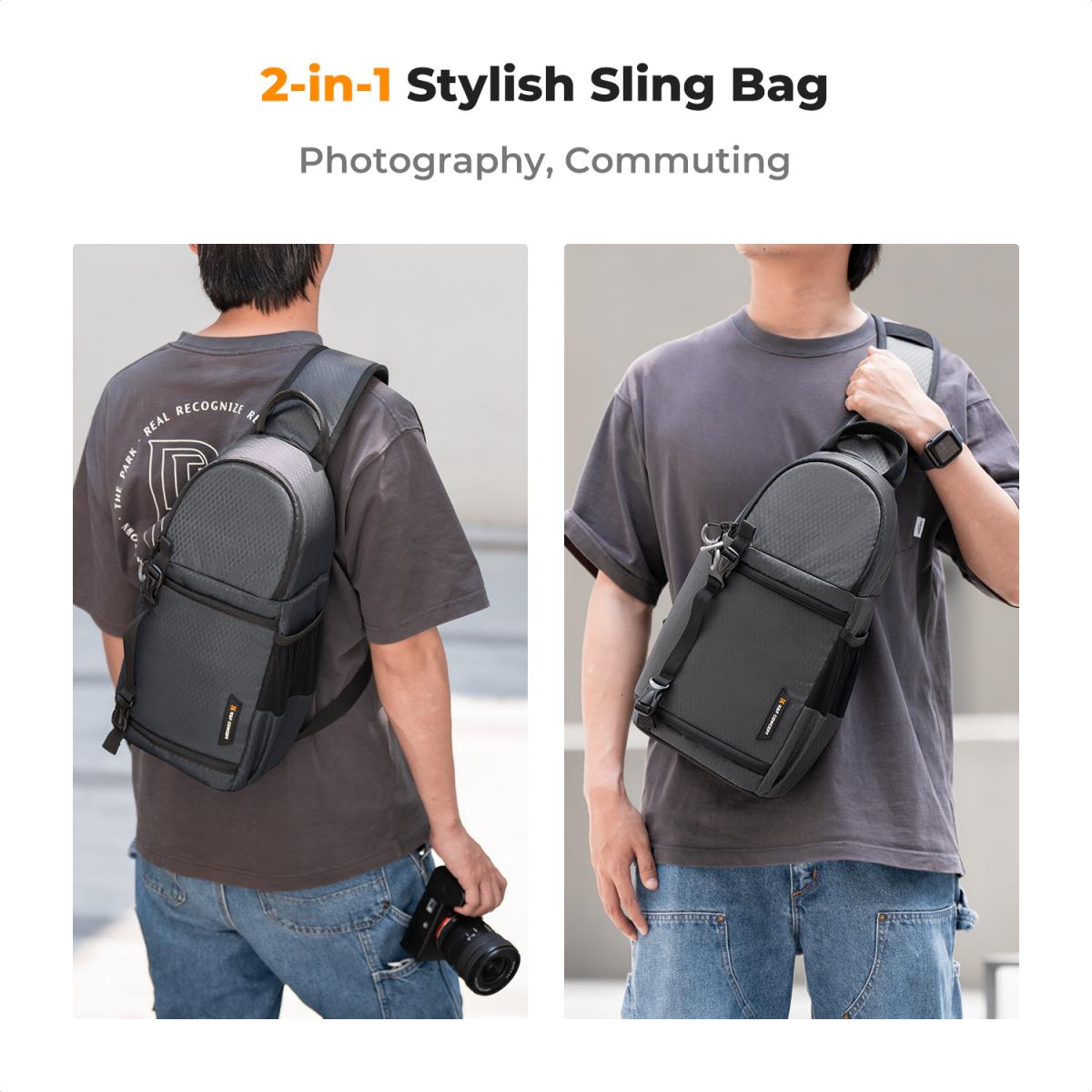 Camera Sling Bag Crossbody Bag Waterproof Camera Shoulder Backpack DSLR/SLR Camera Case ...
