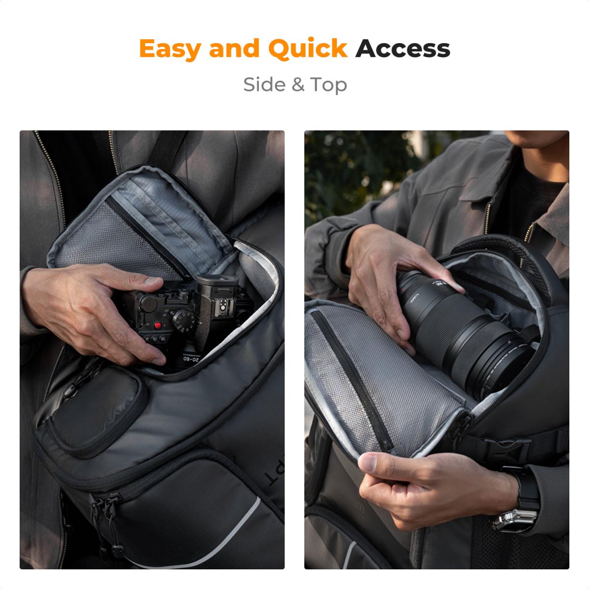 Camera Backpack 25L Nature Wander 09 Black - KENTFAITH