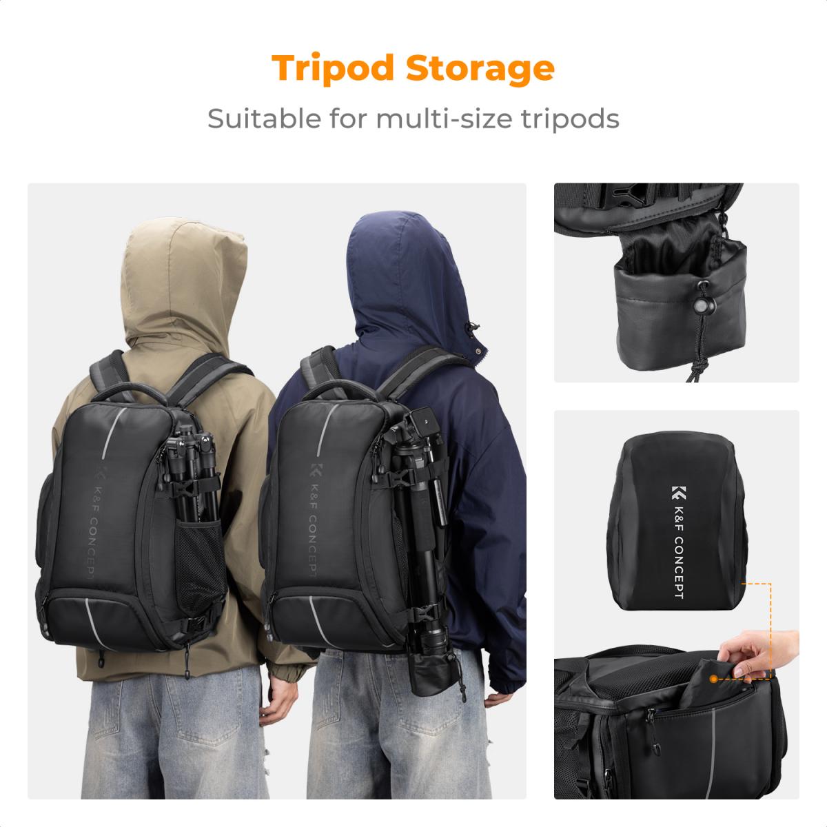 Camera Backpack 25L Nature Wander 09 Black - KENTFAITH