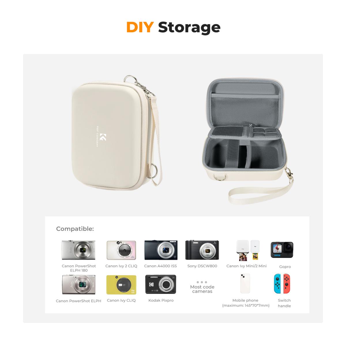 White Camera Bag Crossbody, 1L 07 (Rice White) | K&F Concept - KENTFAITH
