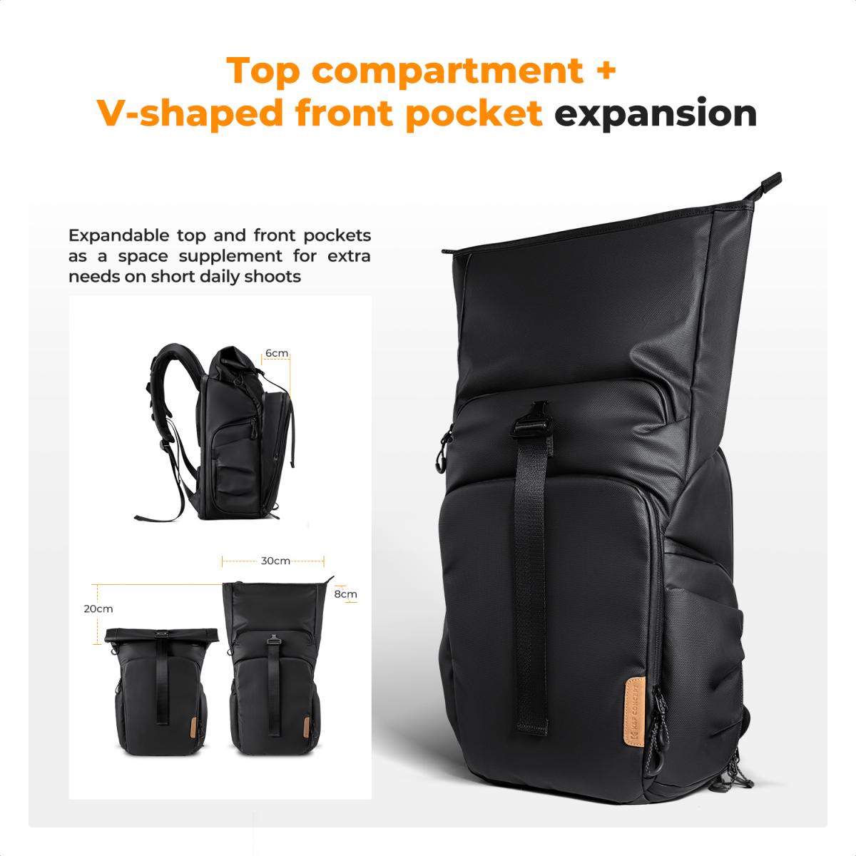 K&F Concept 20L Camera Backpack Nature Wander 11 Black, Waterproof ...