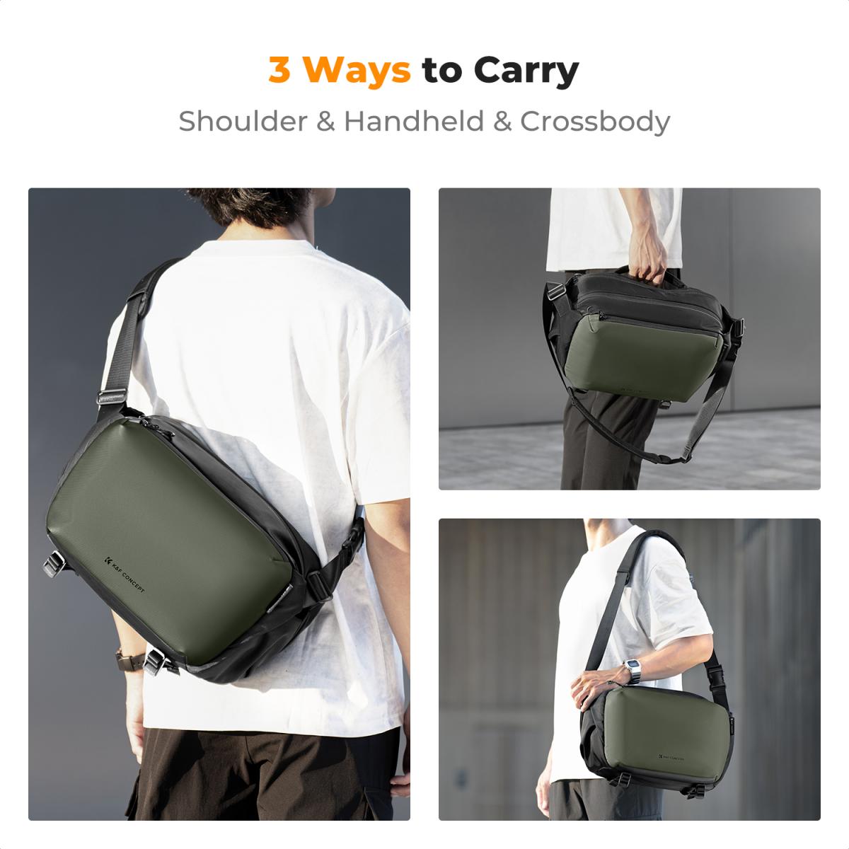 Dark Green Camera Bag, 12L 2 In 1 | K&F Concept - KENTFAITH