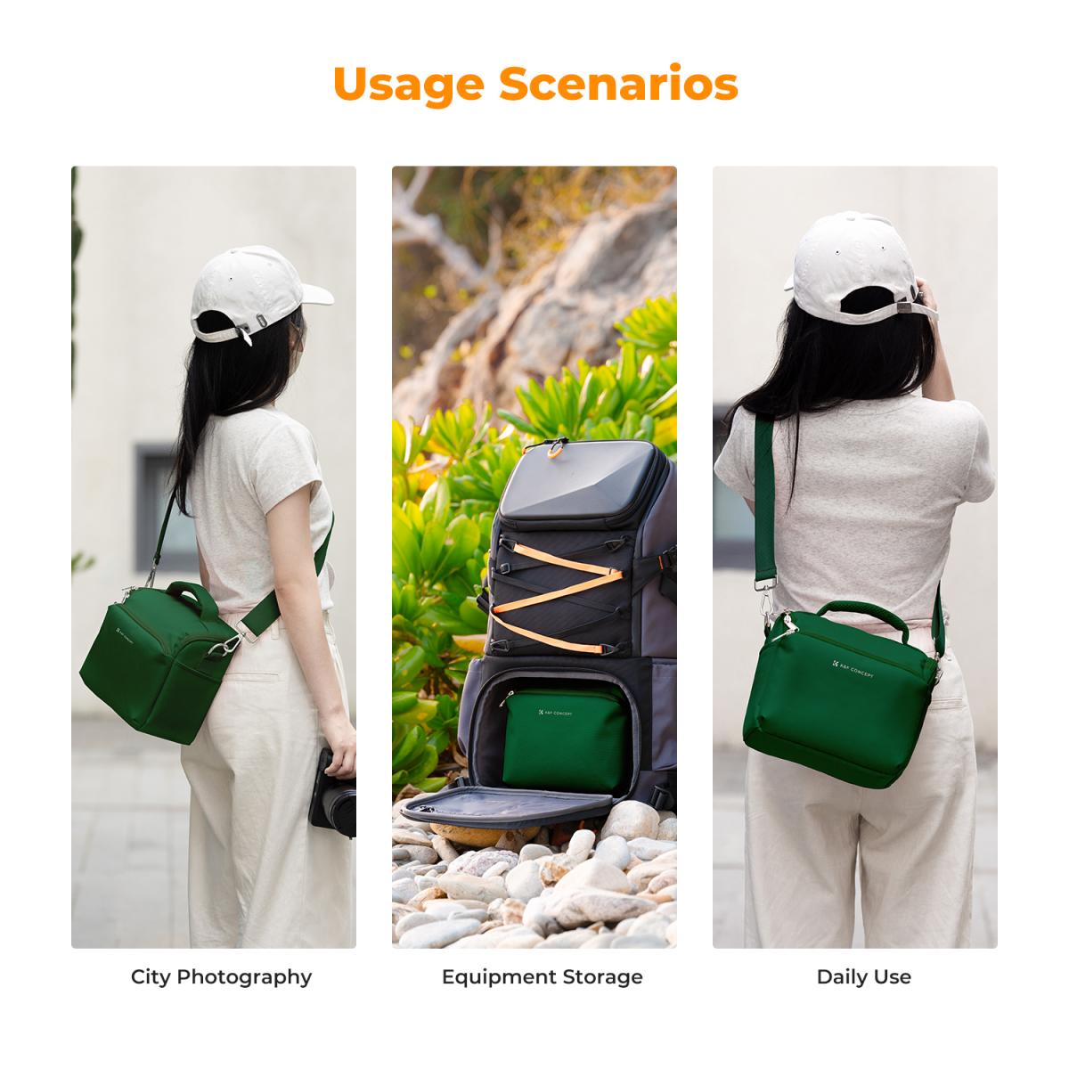 Shoulder Sling Camera Bag Bag5L 05 (Green) | K&F Concept - K&F Concept