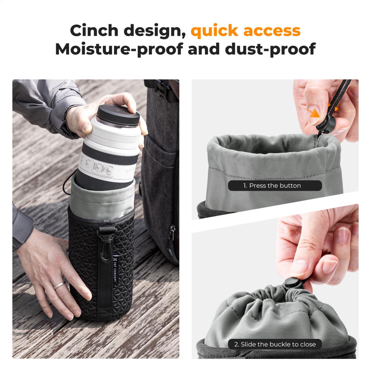 4 Pack Camera Lens Pouch Case, S/M/L/XL - KENTFAITH