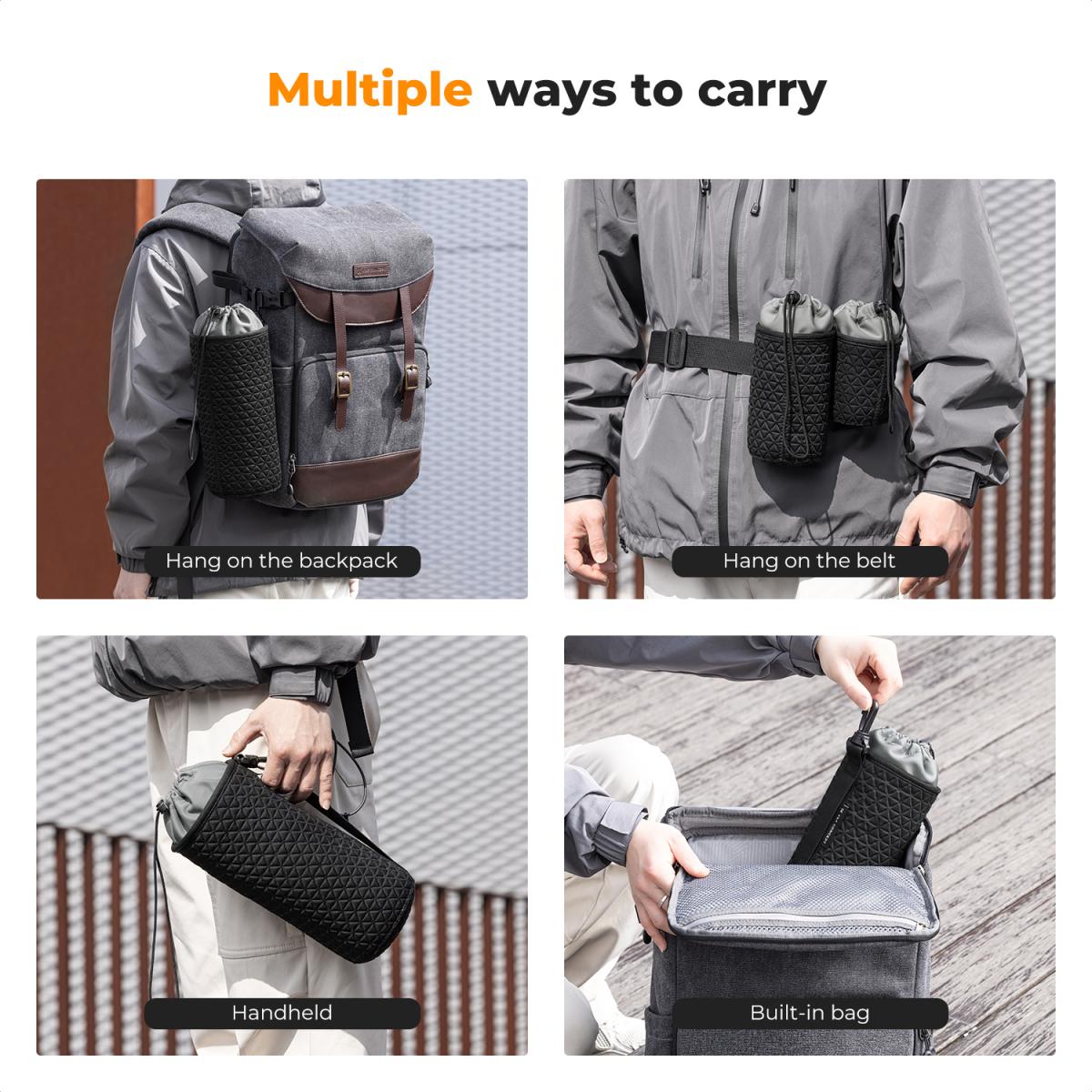 4 Pack Camera Lens Pouch Case, S/M/L/XL - KENTFAITH