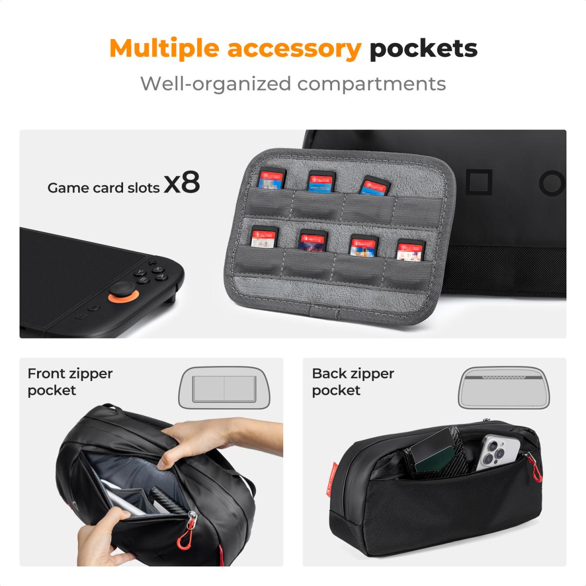 Carrying Case with 8 Game Cards Slots, Portable Game Bag for Consoles ...