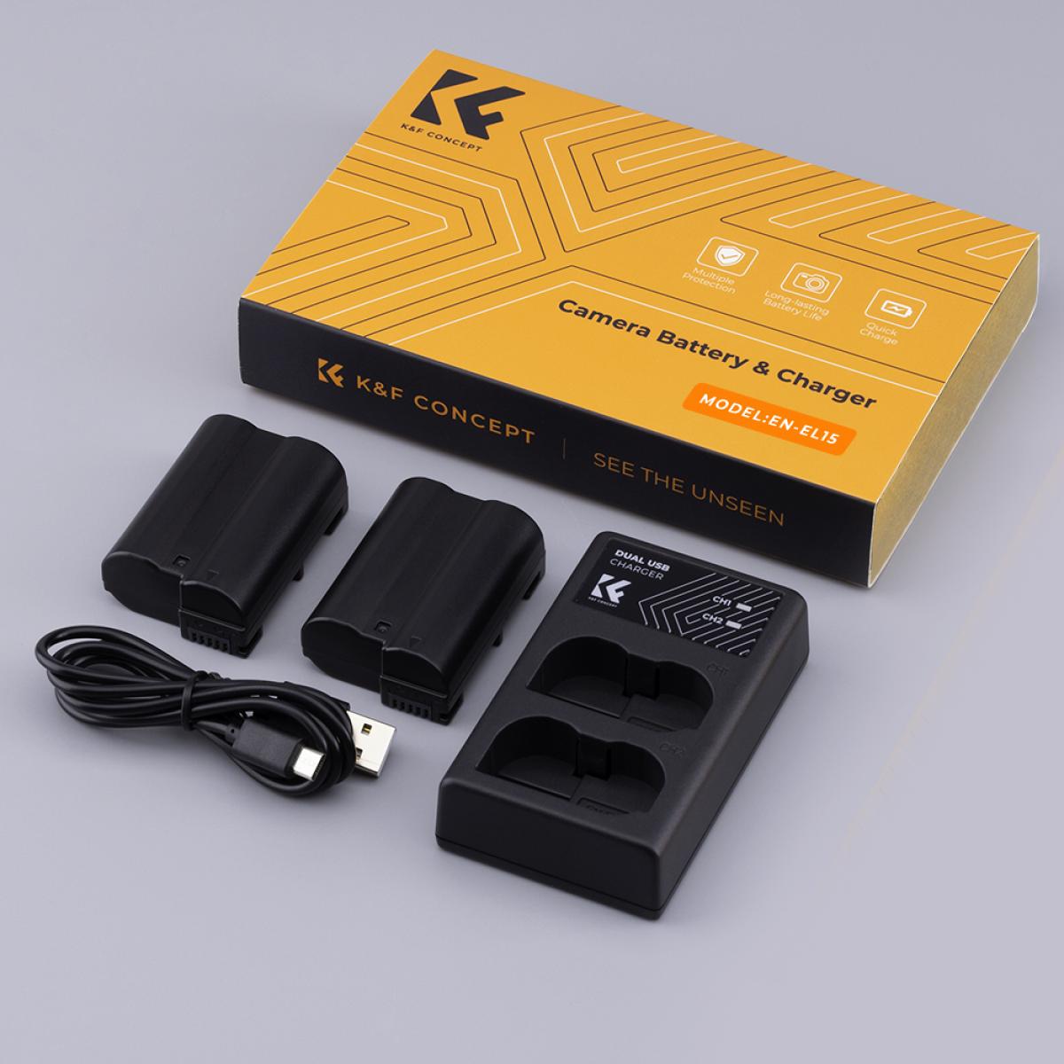 Nikon D750 Battery Charger 15B 2 Pack - KENTFAITH