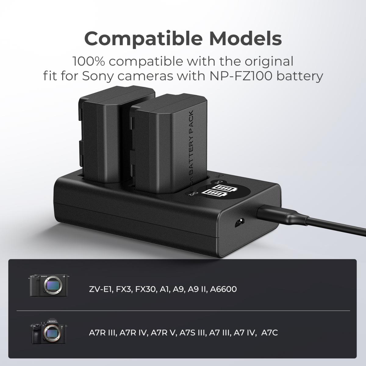 Sony Digital Video Camera Battery Charger NP-FZ100 - KENTFAITH