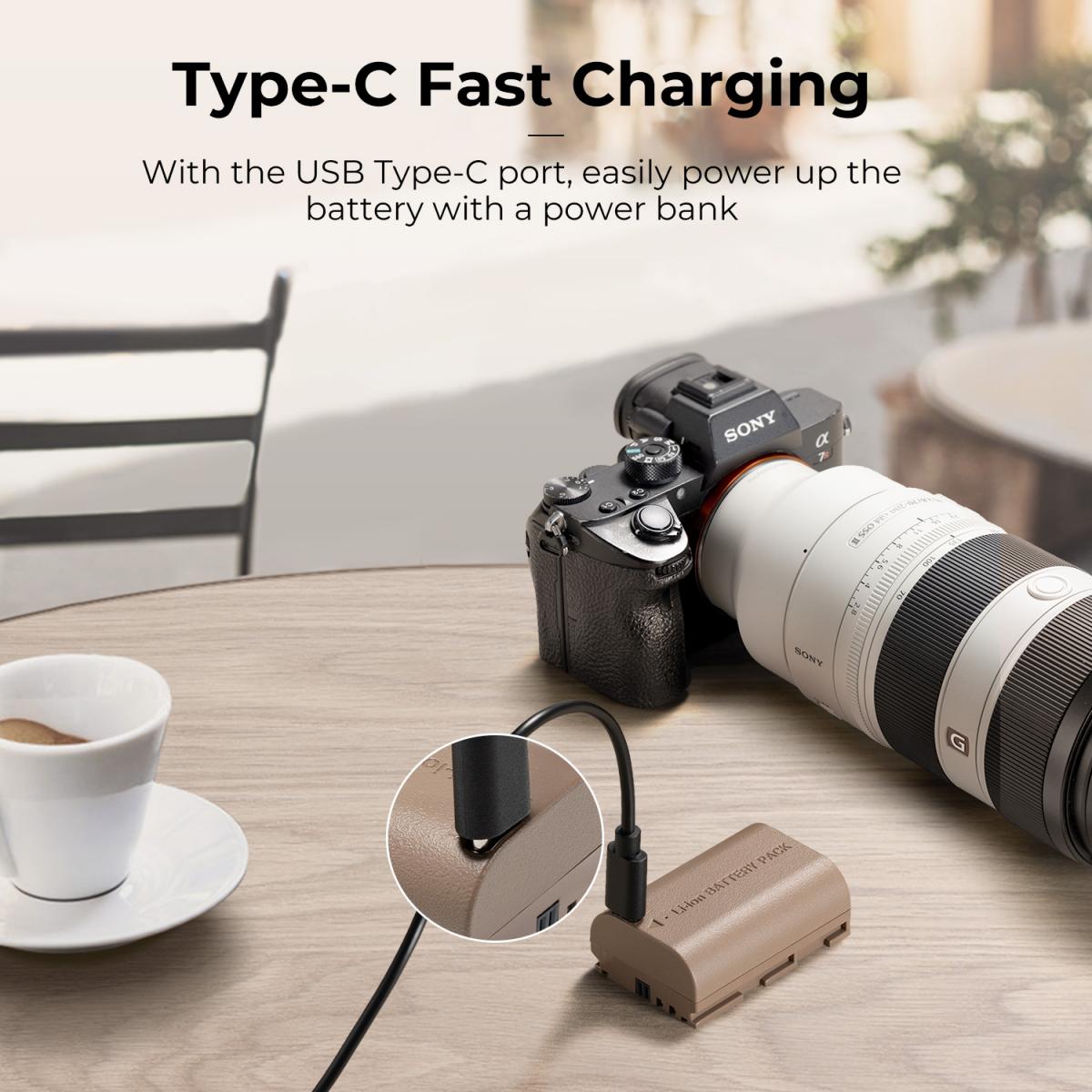 LP E6n Battery Charger- LP-E6NH Camera Battery Charger- 2250mAh - KENTFAITH