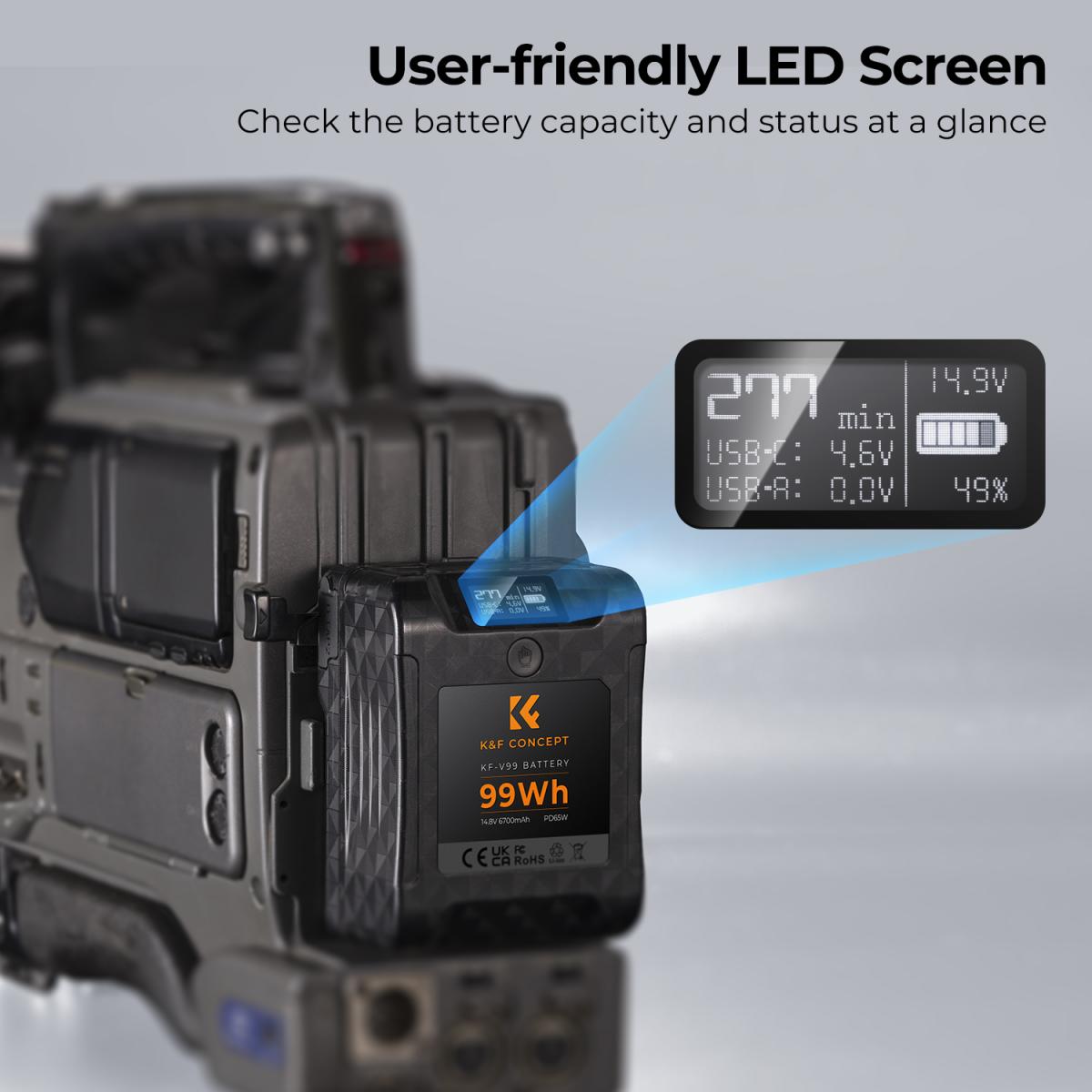 Mini V Mount Battery 6700mAh K&F Concept - KENTFAITH