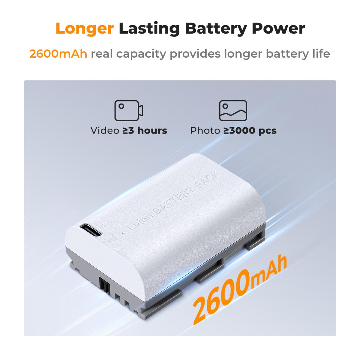 Canon LP-E6NH Battery with 2600mAh Capacity - K&F Concept