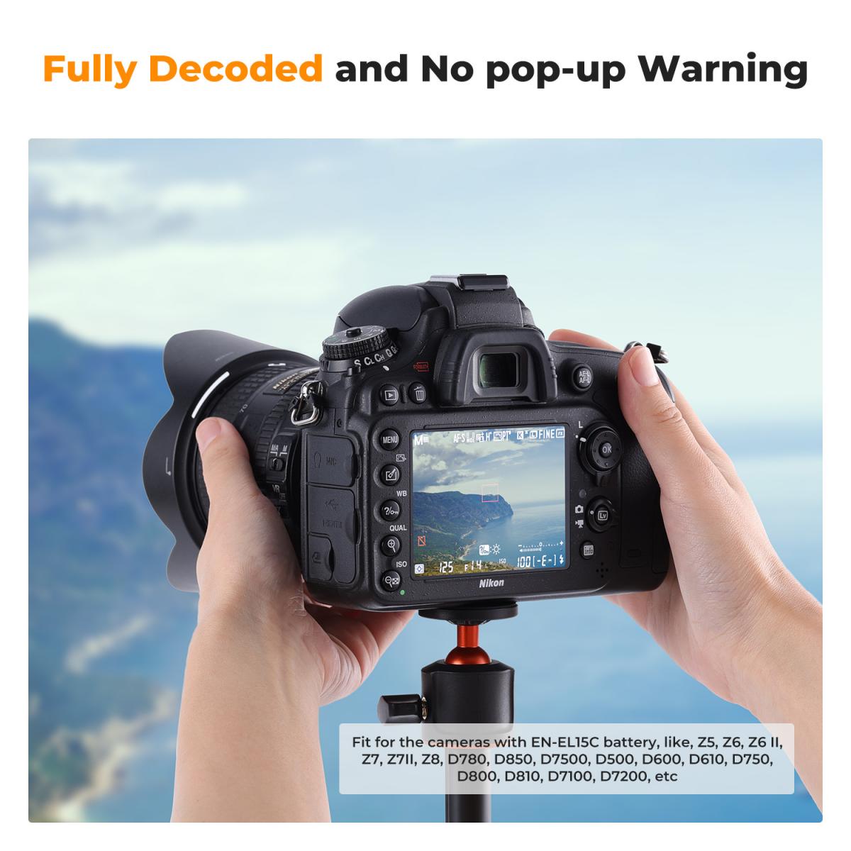 Nikon D750 Camera Battery En-El15C 2600Mah Z8, K&F Concept - KENTFAITH